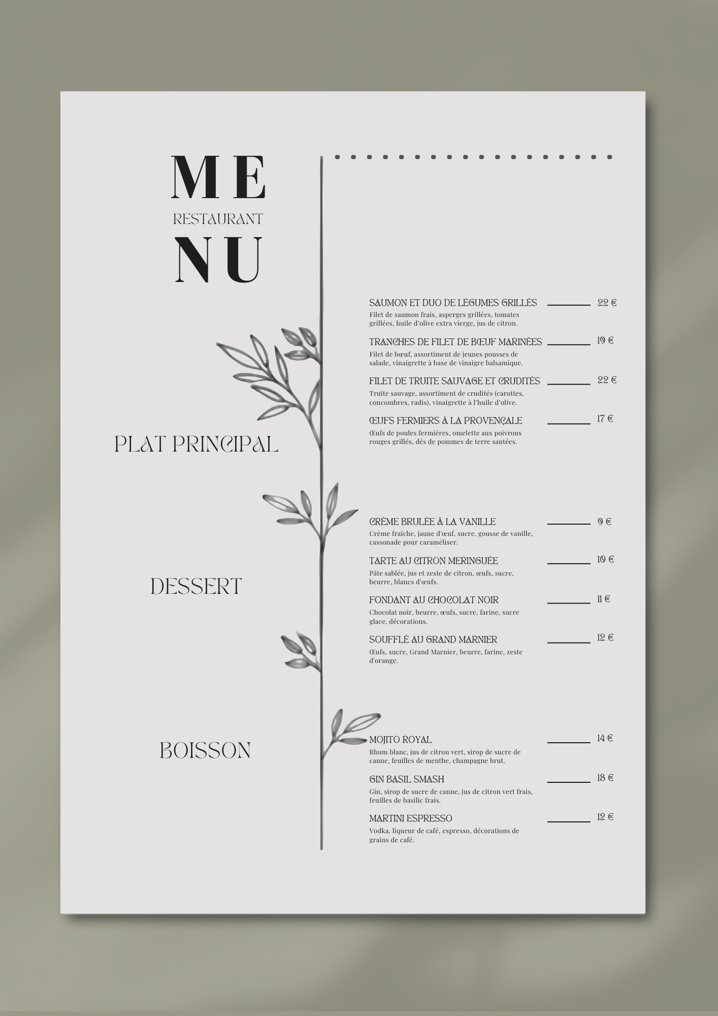 Exemples De Menus De Cafés Français Menu Du Jour | French Lessons,